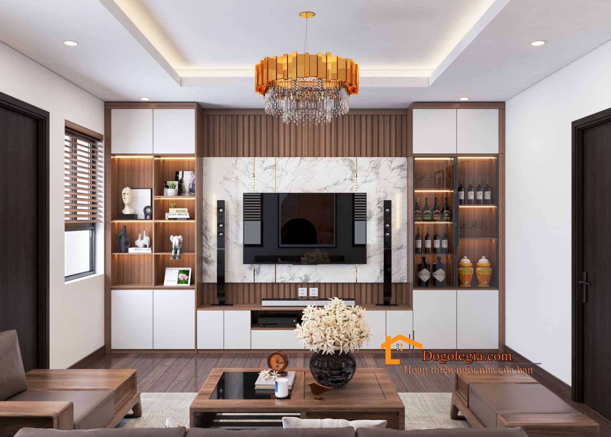 Mẫu kệ tivi gỗ công nghiệp mang đẳng cấp cho phòng khách LG-KTV212