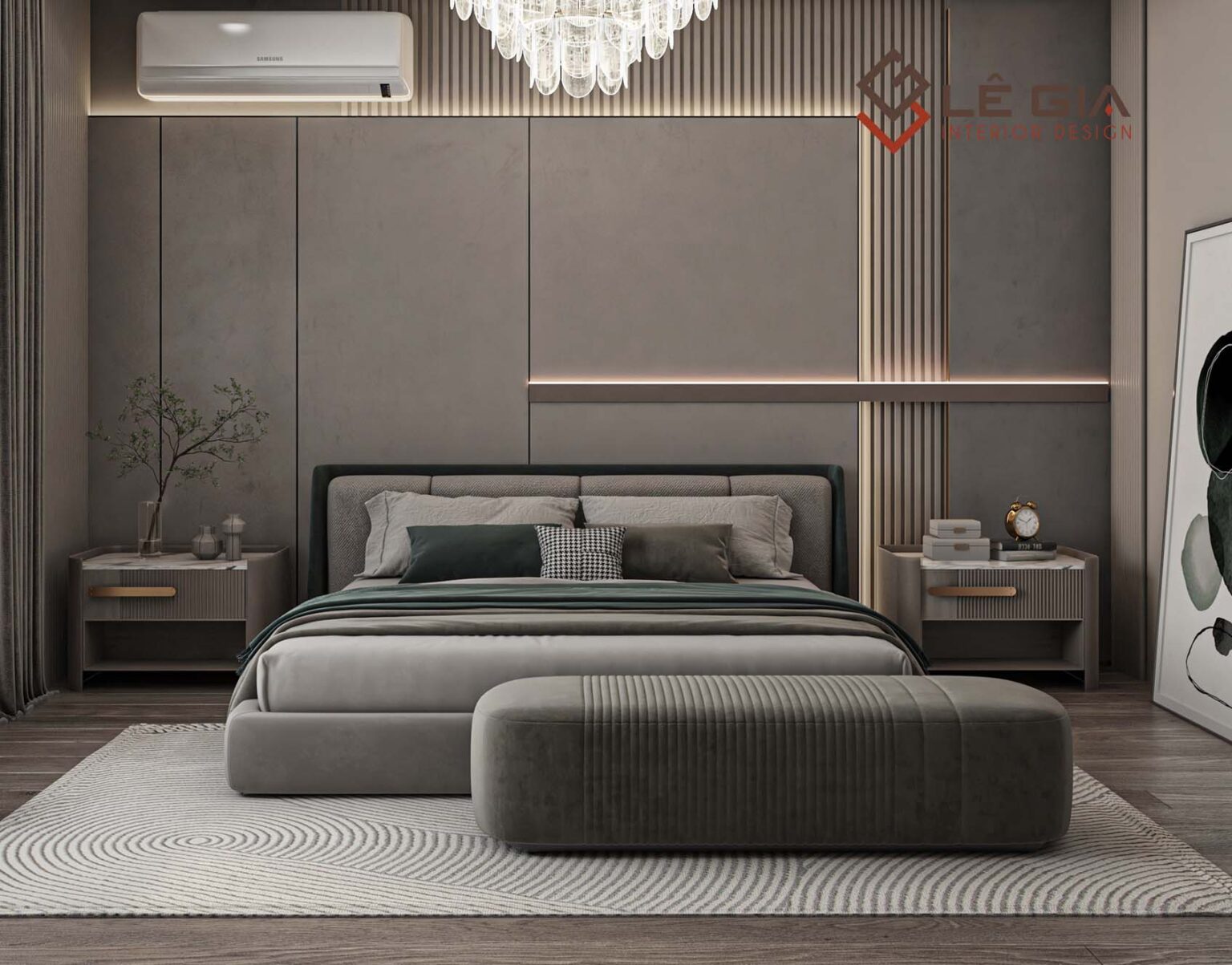 Khám Phá Phong Cách Hiện Đại với Giường Bọc Nỉ Hiện Đại LG-GN434 từ Đồ Gỗ Lê Gia